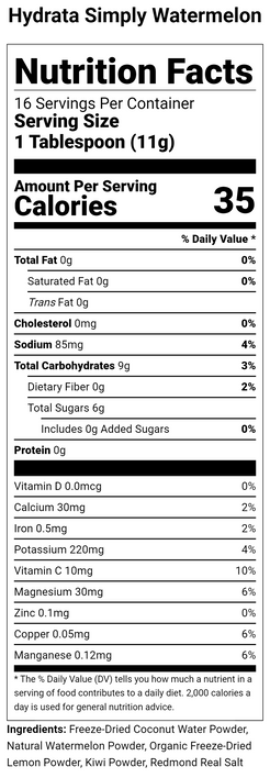 Hydrata Electrolyte Beverage Powder - Simply Watermelon