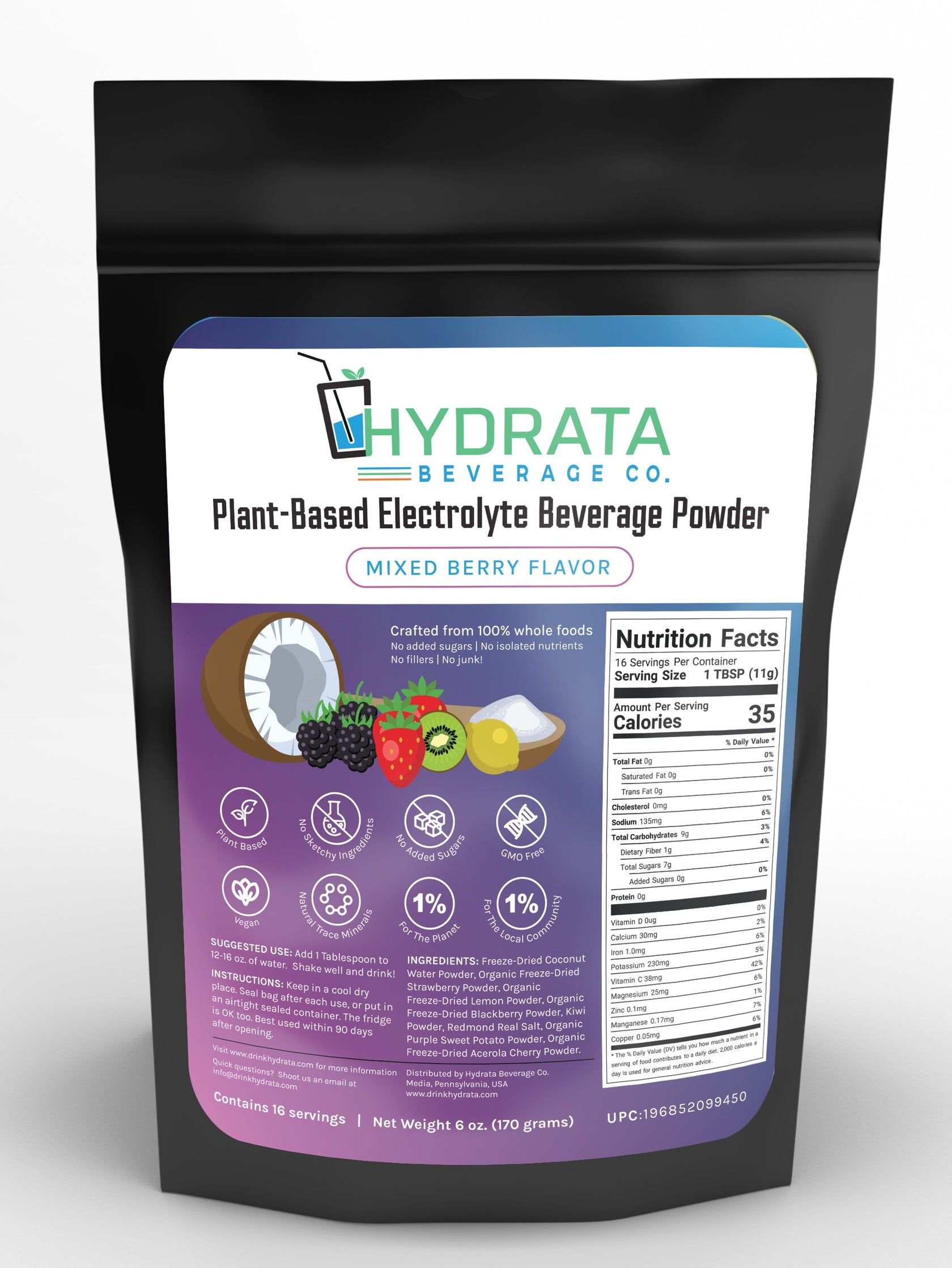 Hydrata Beverage Co.- Plant-based electrolyte drinks from whole-foods